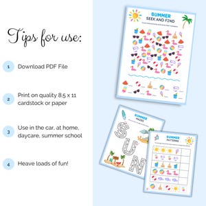 Summer Activity Sheets Printable PDF Download | Preschool, Kindergarten ...