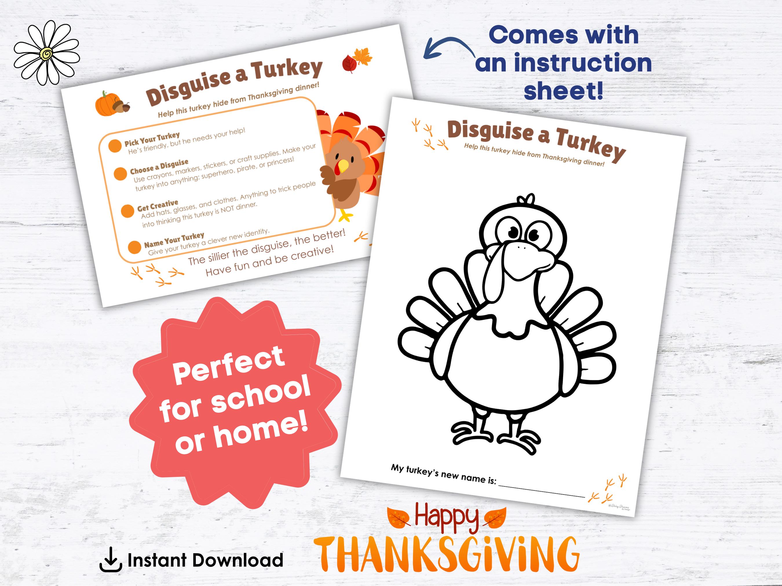 Disguise a Turkey Policeman Printable | Thanksgiving Turkey in Disguise ...