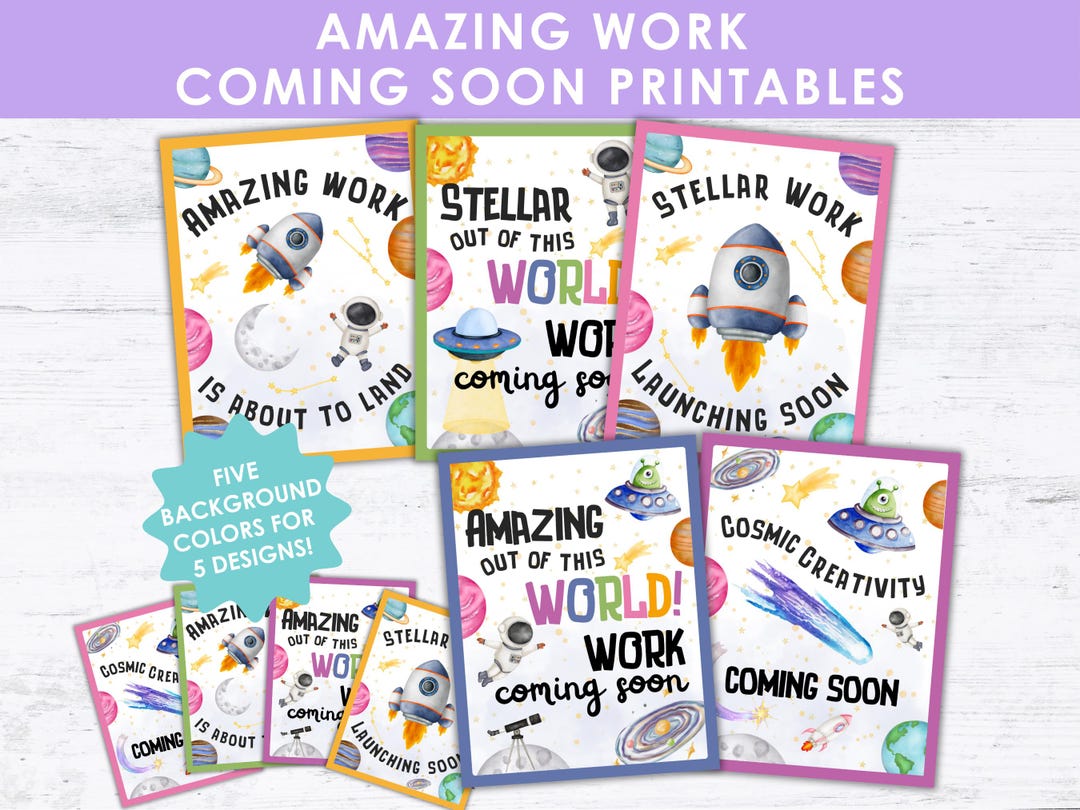 Amazing Work Coming Soon Signs | Space Themed Bulletin Board ...