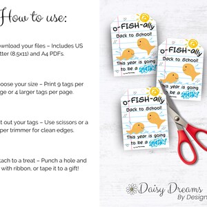 O-fish-ally Back to School Tag | Printable First Day Gift Tag | Student ...