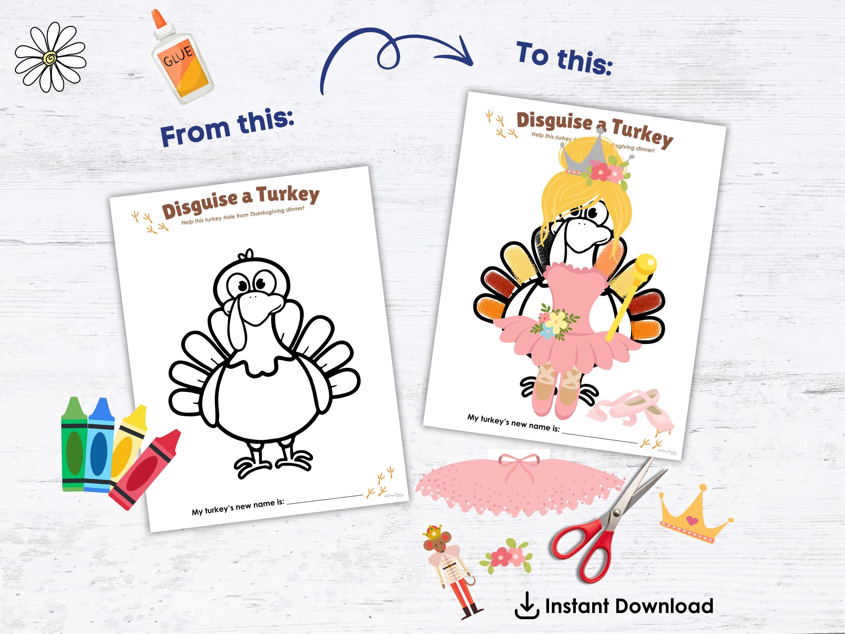 Disguise a Turkey Ballerina Printable | Thanksgiving Turkey in Disguise ...