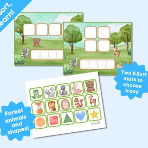 Forest Animal Matching and Patterns Game Printable | Animal, Shape ...