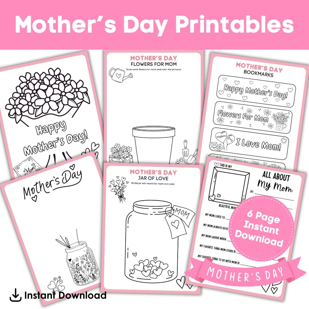 Mother S Day Printable Activity Pack For Kids Fun Worksheets For