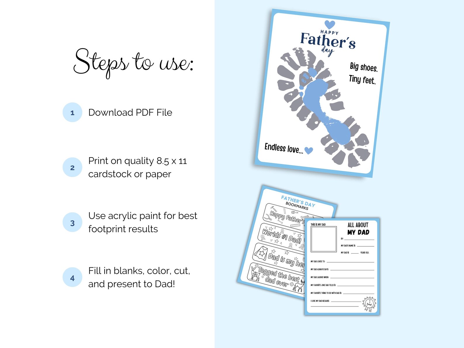 Father’s Day Printable Activity Sheet Bundle for Kids | Fun Worksheets ...