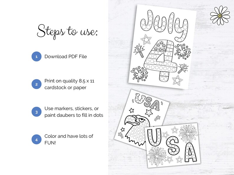 4th of July Dot Marker Printable Bundle | Preschool Dot Marker Pages ...