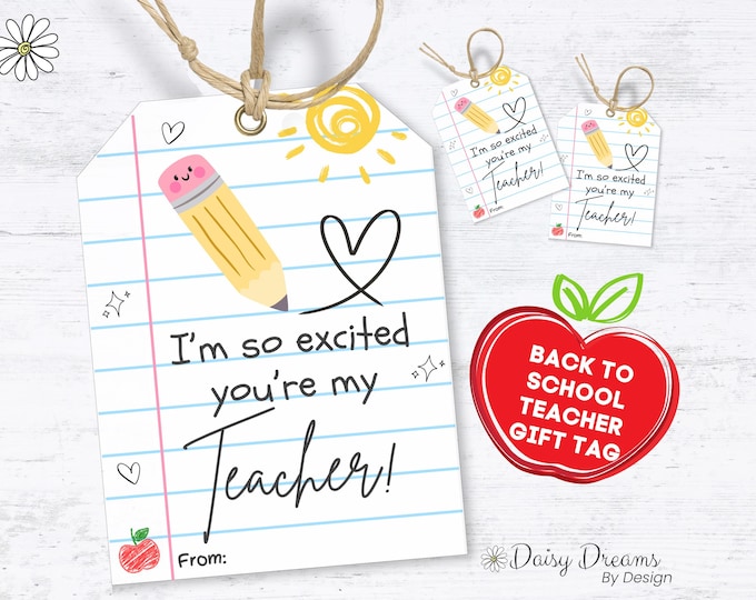 Happy First Day of School Gift Tags, Back to School, Teacher Gift ...