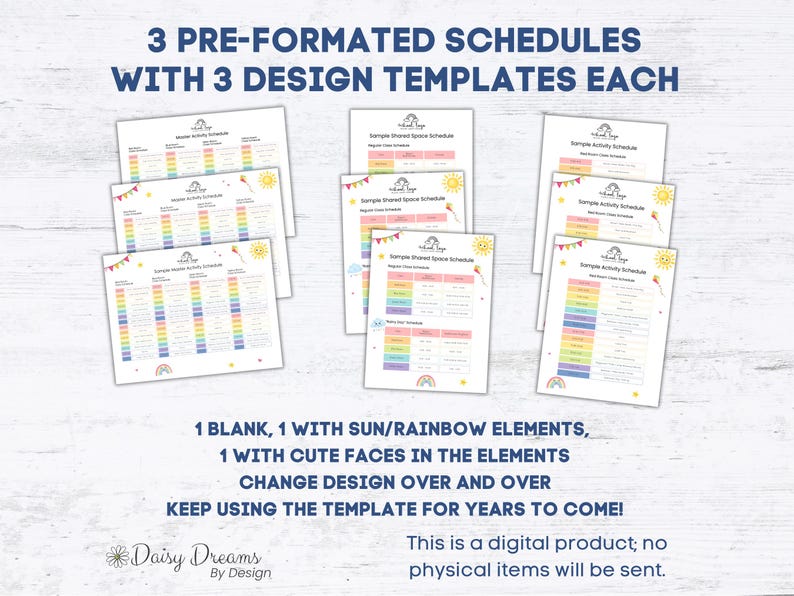 Editable School Schedule Bundle | Canva Templates for Class, Shared ...
