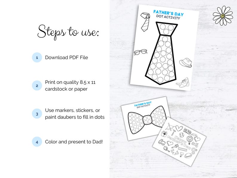 Father’s Day Dot Marker Printable Bundle | 5 Dot Marker Worksheets ...