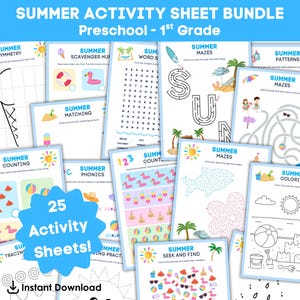 Summer Activity Sheets Printable PDF Download | Preschool, Kindergarten ...