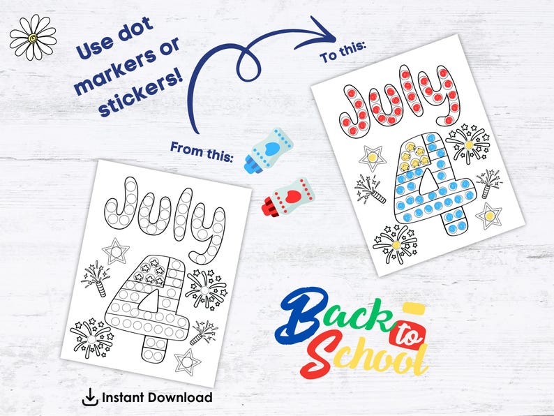 4th of July Dot Marker Printable Bundle | Preschool Dot Marker Pages ...
