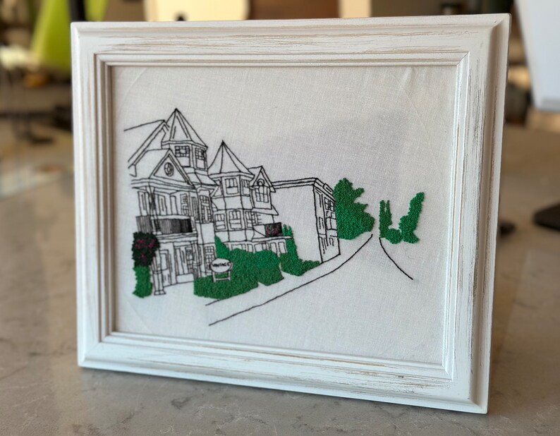 Mackinac Island Architecture Embroidery Framed Embroidery Home Decor - Etsy