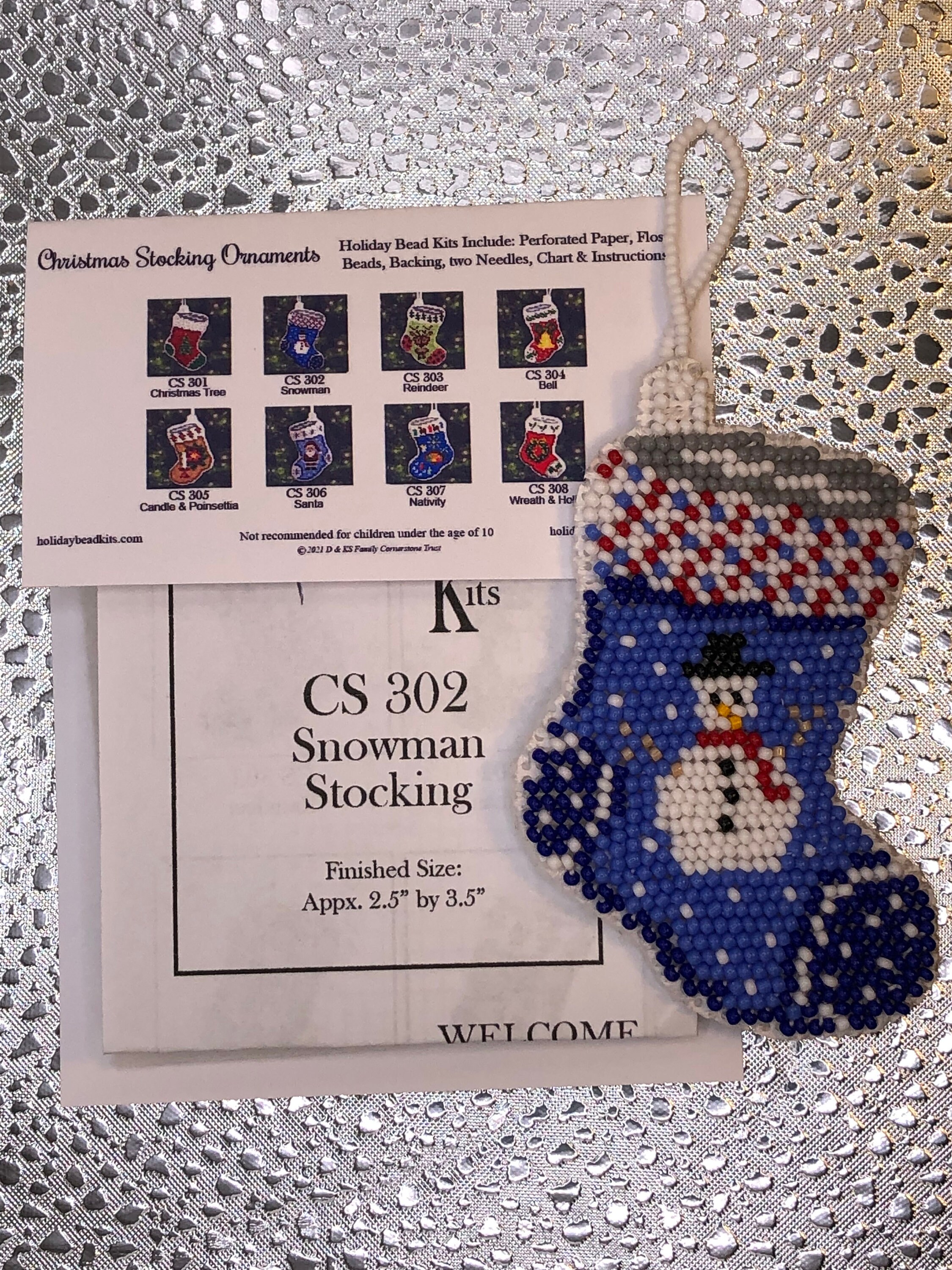 Holiday Bead Kits, DIY Beaded Ornaments Kits, Christmas Crafts, Snowman ...