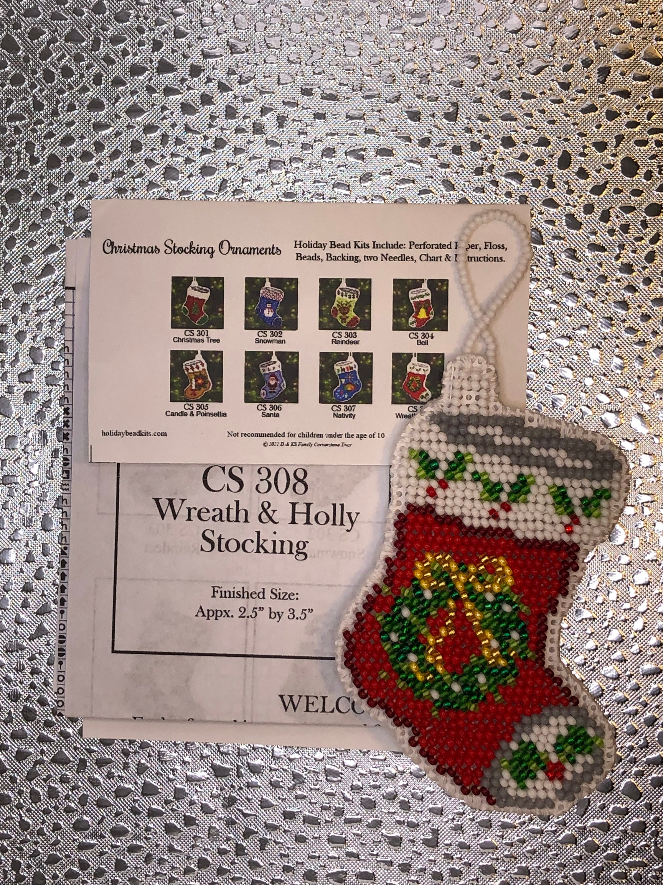 Holiday Bead Kits, DIY Beaded Ornaments Kits, Christmas Crafts, Wreath ...