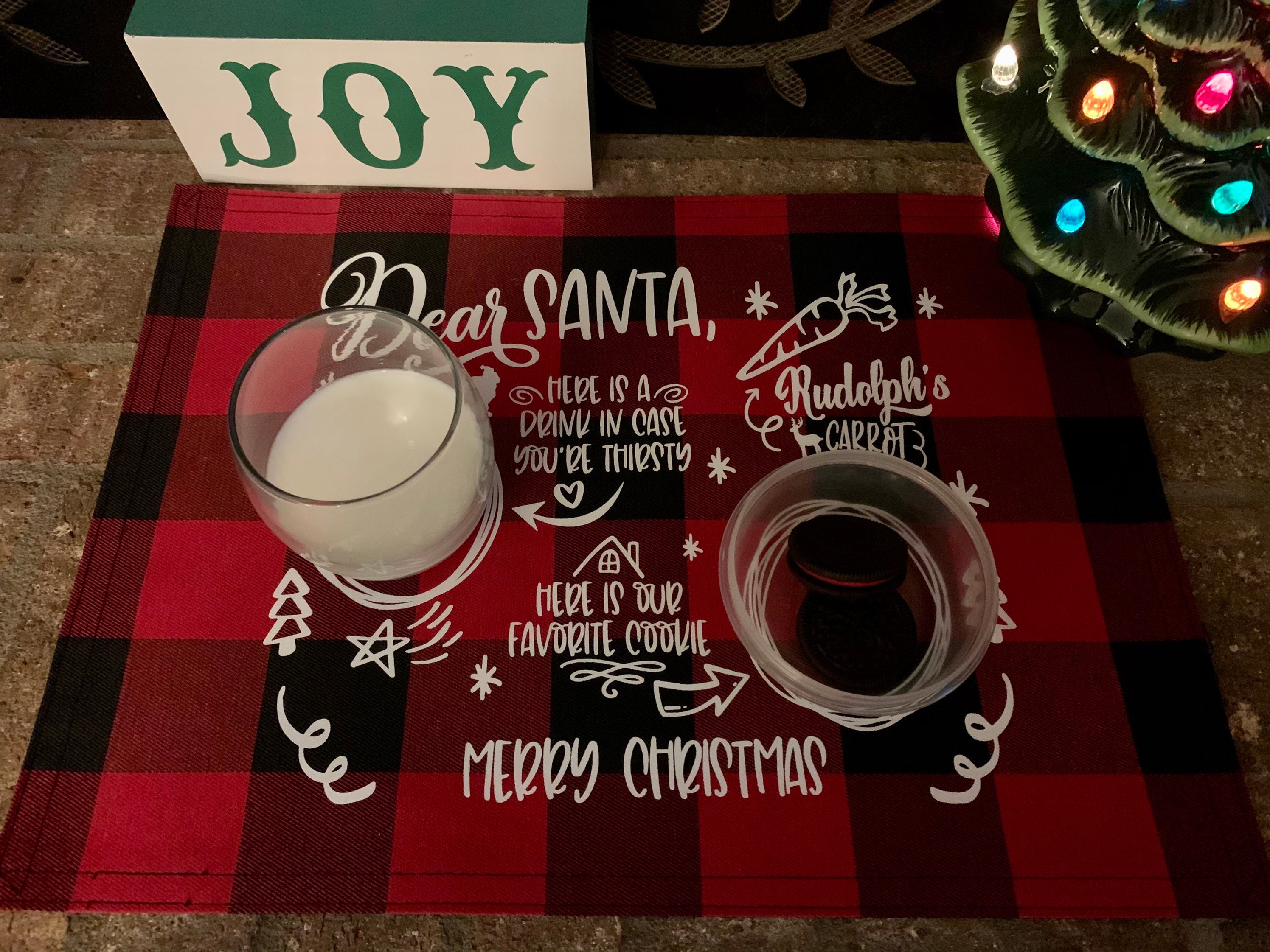 Dear Santa Here Are Cookies and Milk Reindeer Food Carrot Buffalo Plaid ...