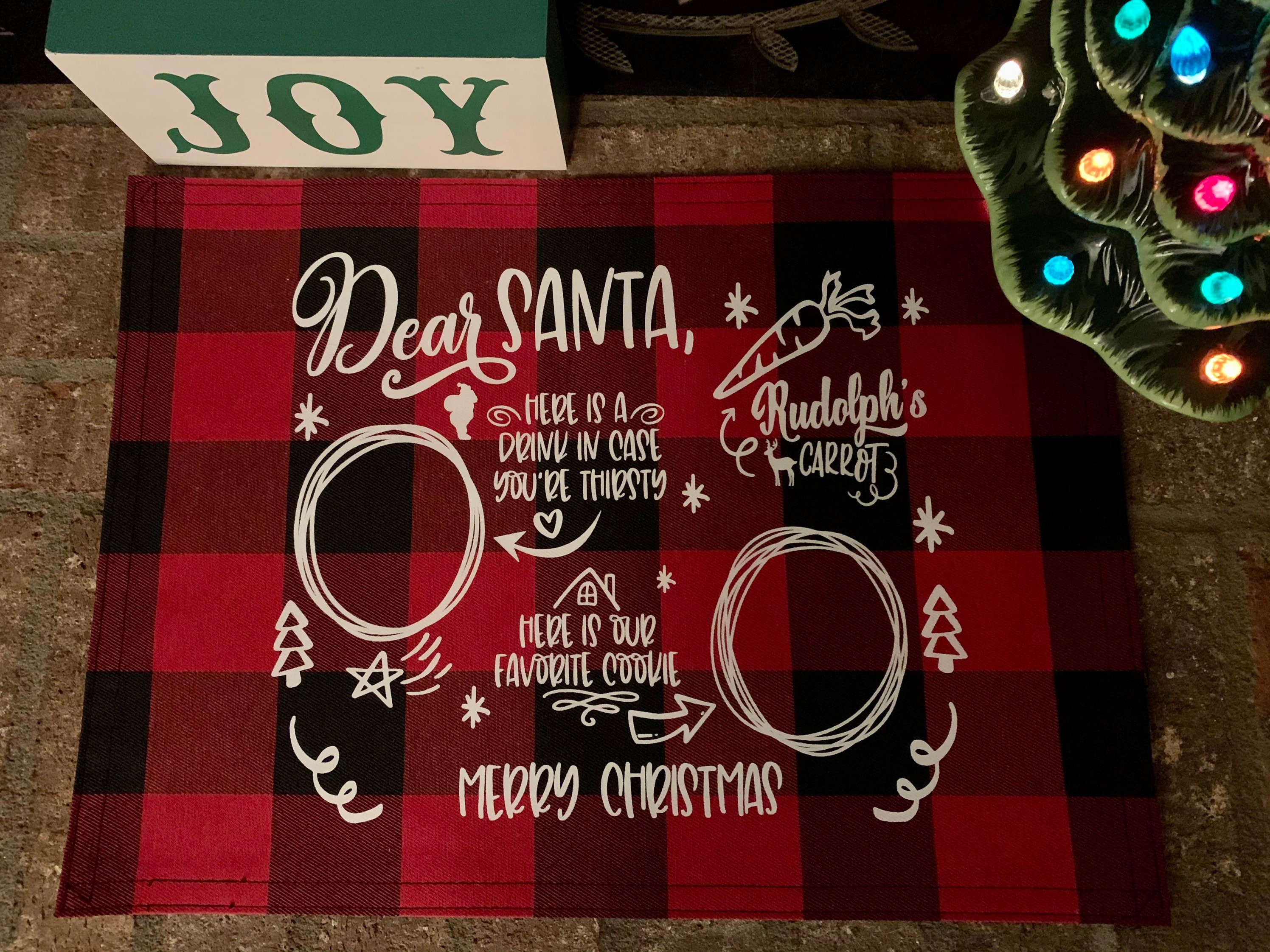Dear Santa Here Are Cookies and Milk Reindeer Food Carrot Buffalo Plaid ...
