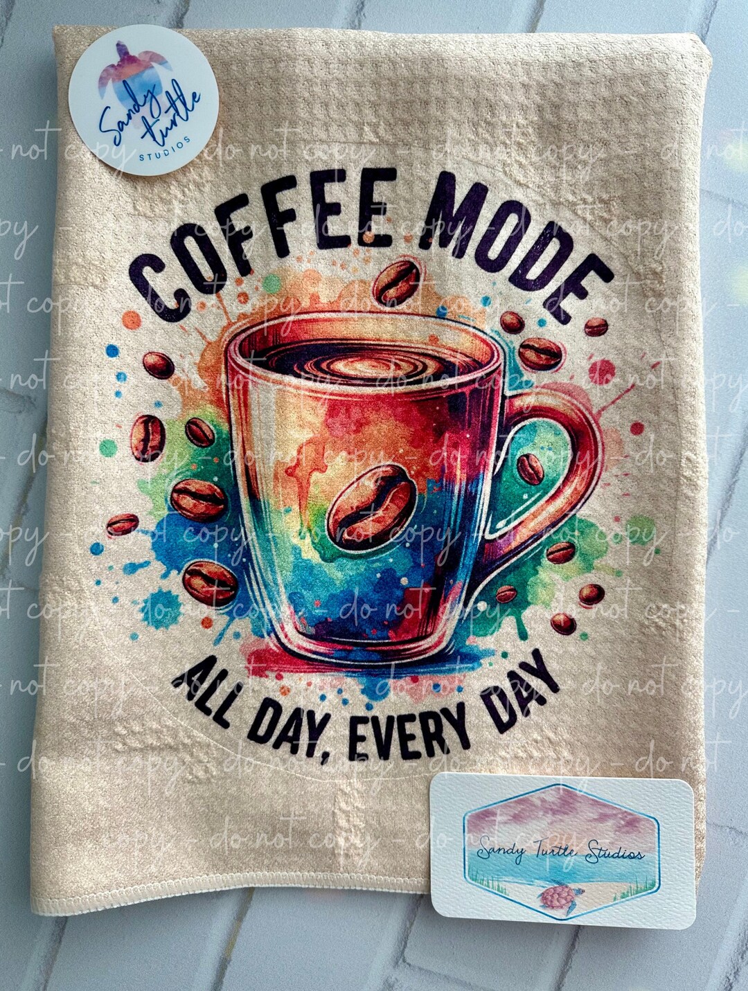 Coffee Mode All Day, Every Day Kitchen Dish Microfiber Waffle Weave ...