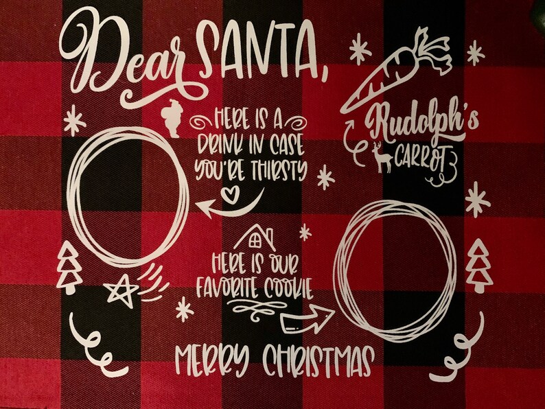 Dear Santa Here Are Cookies and Milk Reindeer Food Carrot Buffalo Plaid ...