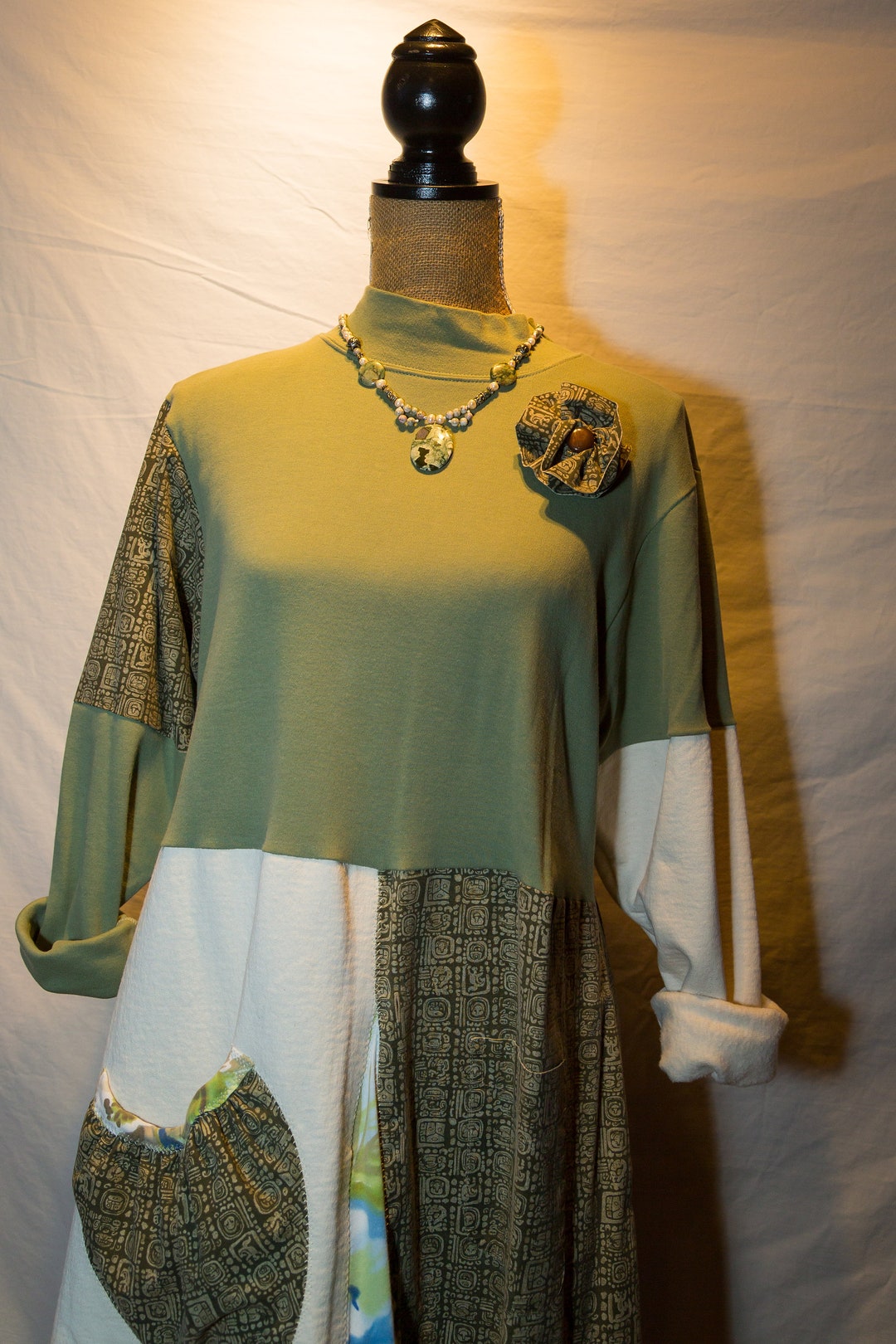 Long Sleeve Tunic Dress,t-shirt Tunic Dress, Refashioned, Comfortable ...