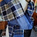 Denim Patchwork Scarf, Flannel and Denim Oversized Scarf, Unisex Scarf ...