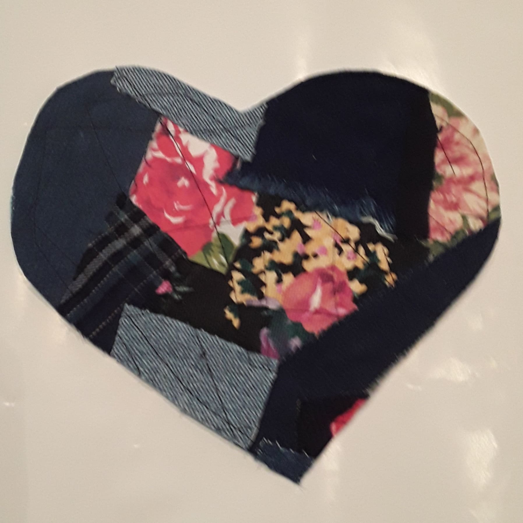 Heart Applique, Tattered Heart, Patchwork Heart, Iron on Heart ...