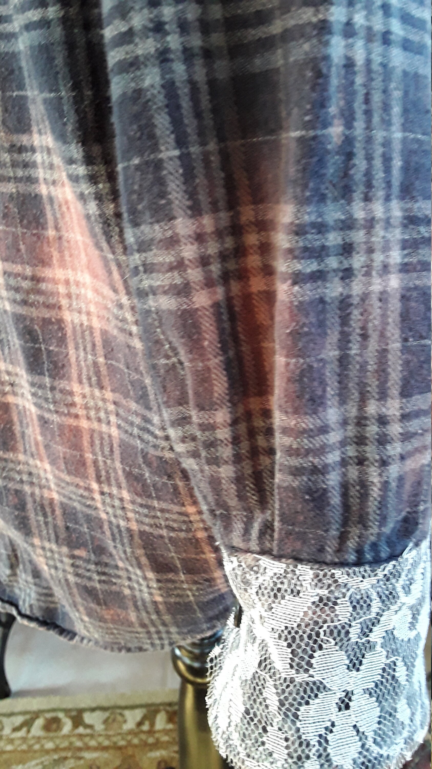 Bleached Flannel Shirt Flannel and Lace Romantic Flannel - Etsy