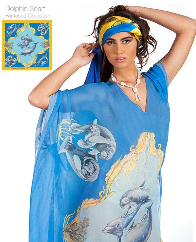 Dolphin by Ro London Silk Satin Scarf - Etsy