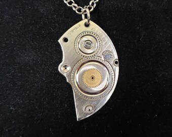 Vintage Artisan Silver and Gold Plated Steampunk Watch Clock Part ...