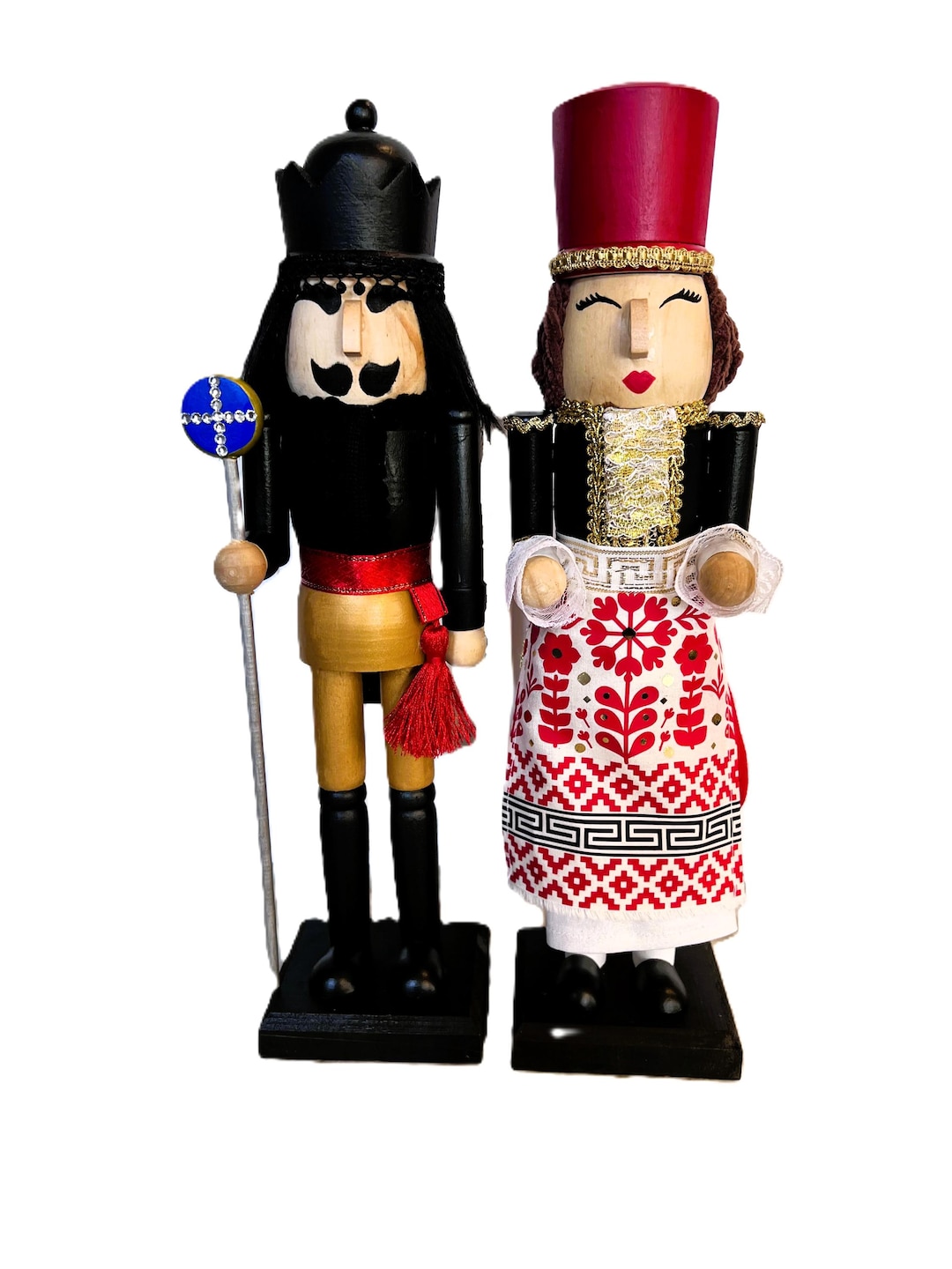 14-inch Cretan Nutcracker Pair – Handcrafted Greek Decor (male & Female ...