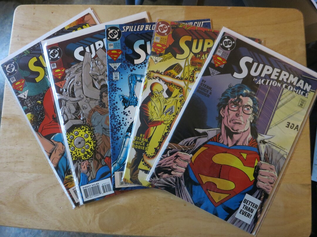 1993 Superman Action Comics 692 693 694 695 696 One Foil Cover 695 All ...