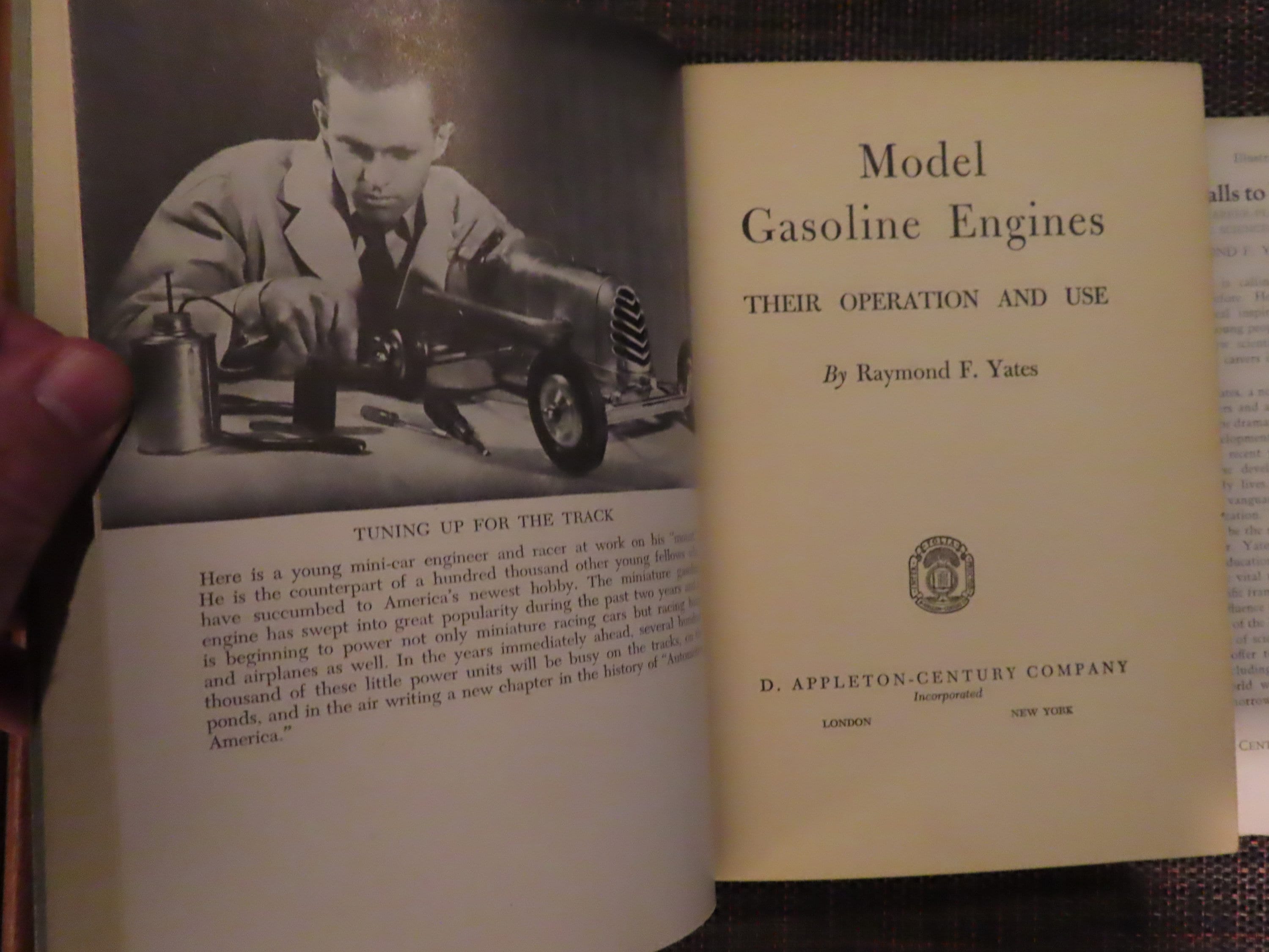 Model Gasoline Engines Raymond Yates 1941 1st Edition Book. Tether Car ...
