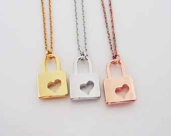 Lock necklace | Etsy