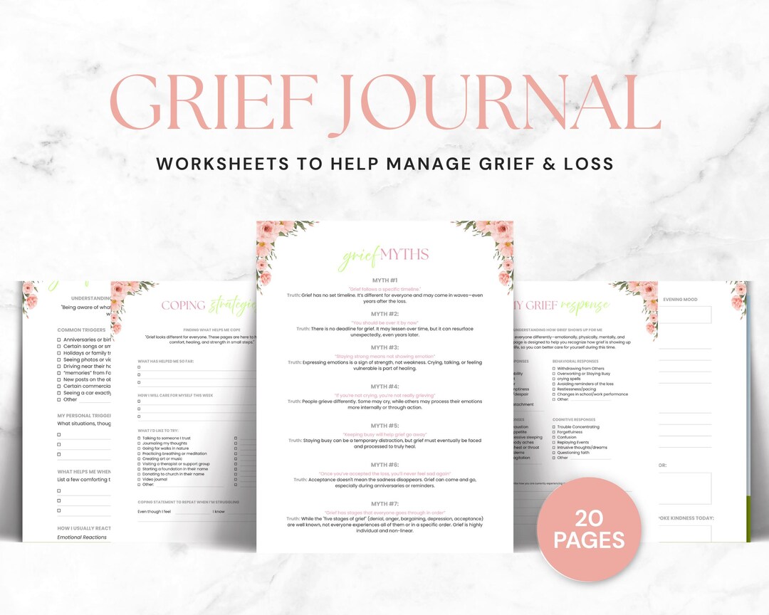 Grief Journal: Printable Prompts for Processing Loss - Etsy