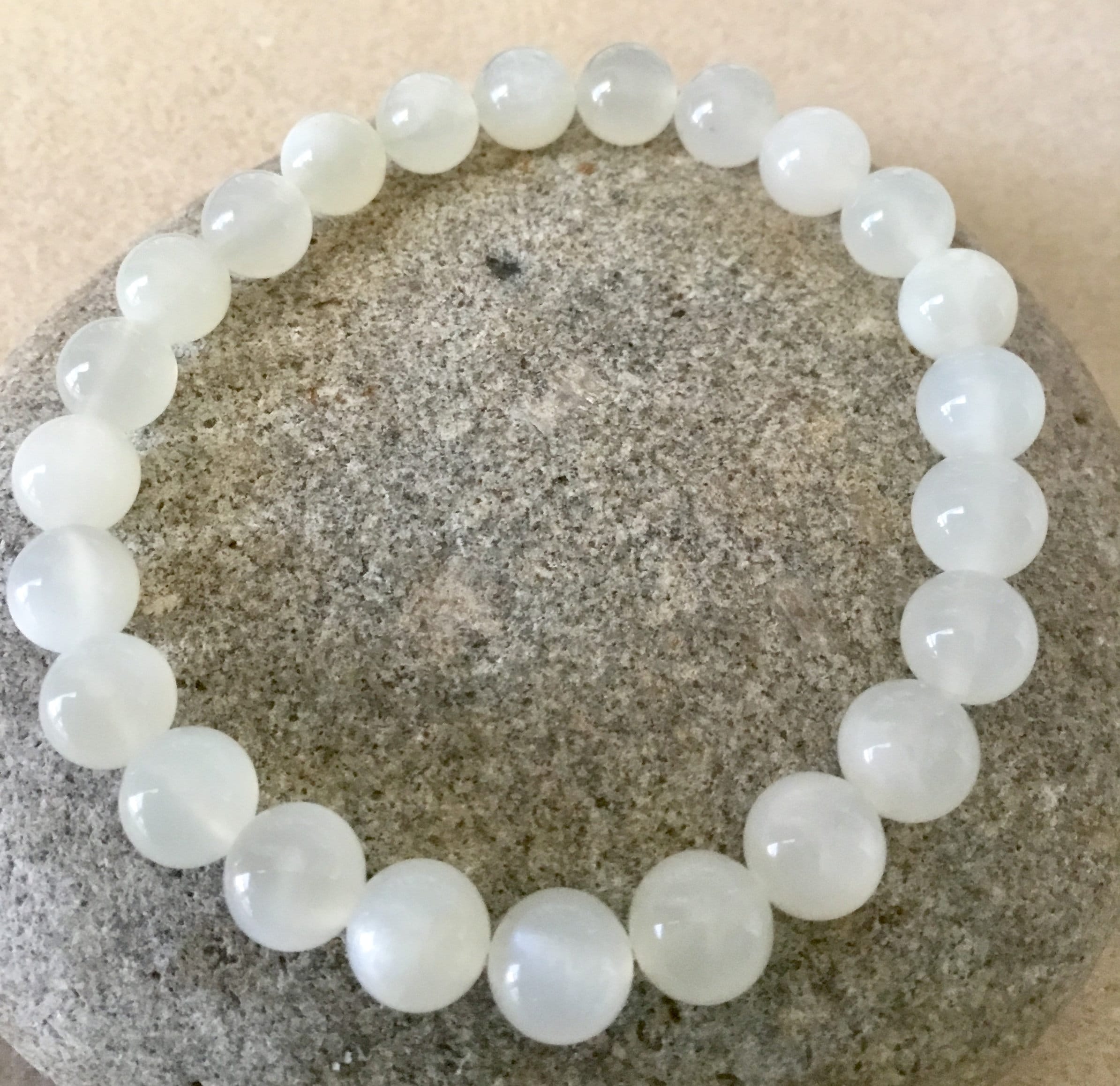 LUCKY CALMING HEALING Snow Quartz Bead Bracelet. Simple - Etsy