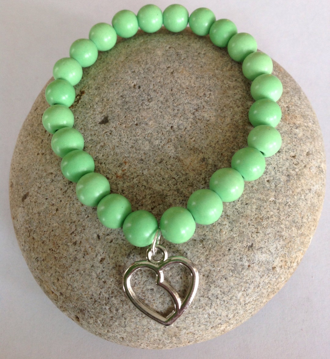 Kidney/donor Awareness Bracelet. Silver Kidney Charm. Green Apple ...