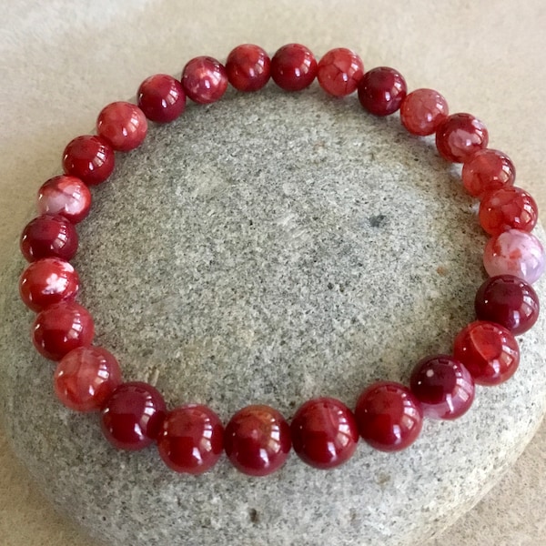 Simple Red Stone Bracelet - Etsy