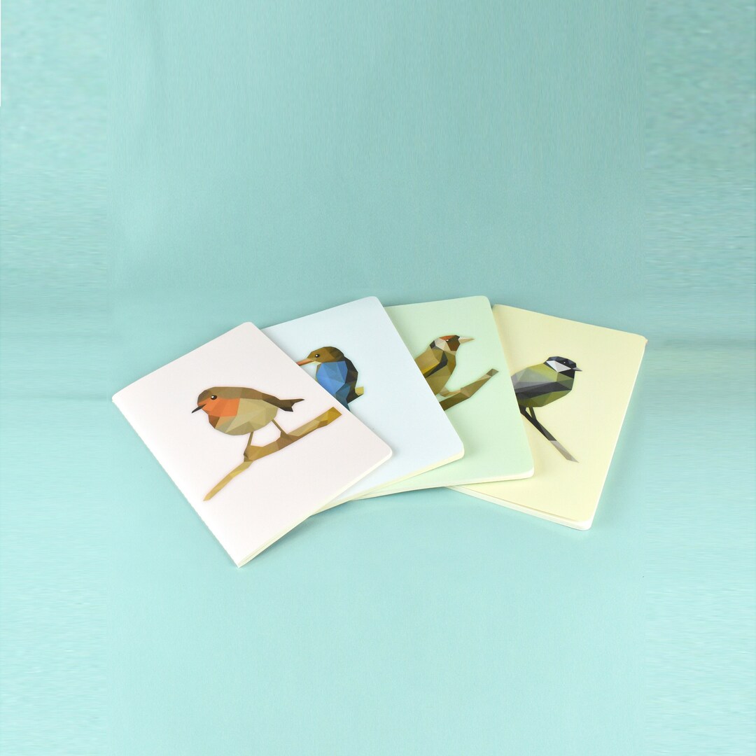 Design Notebooks Set of 4 Birds Notebooks Journal - Etsy