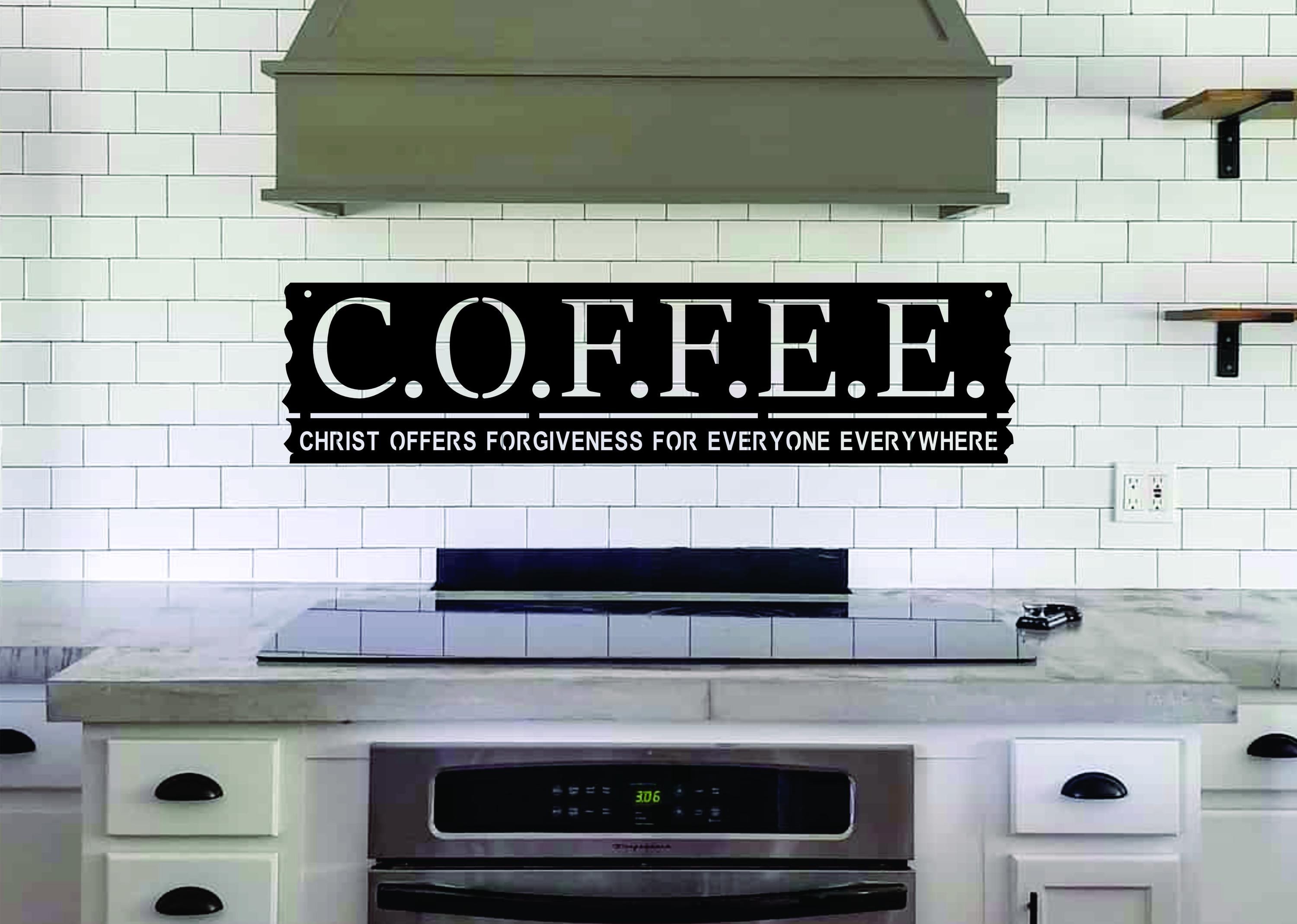 COFFEE Metal Sign for Christians. 23.5 Inches - Etsy