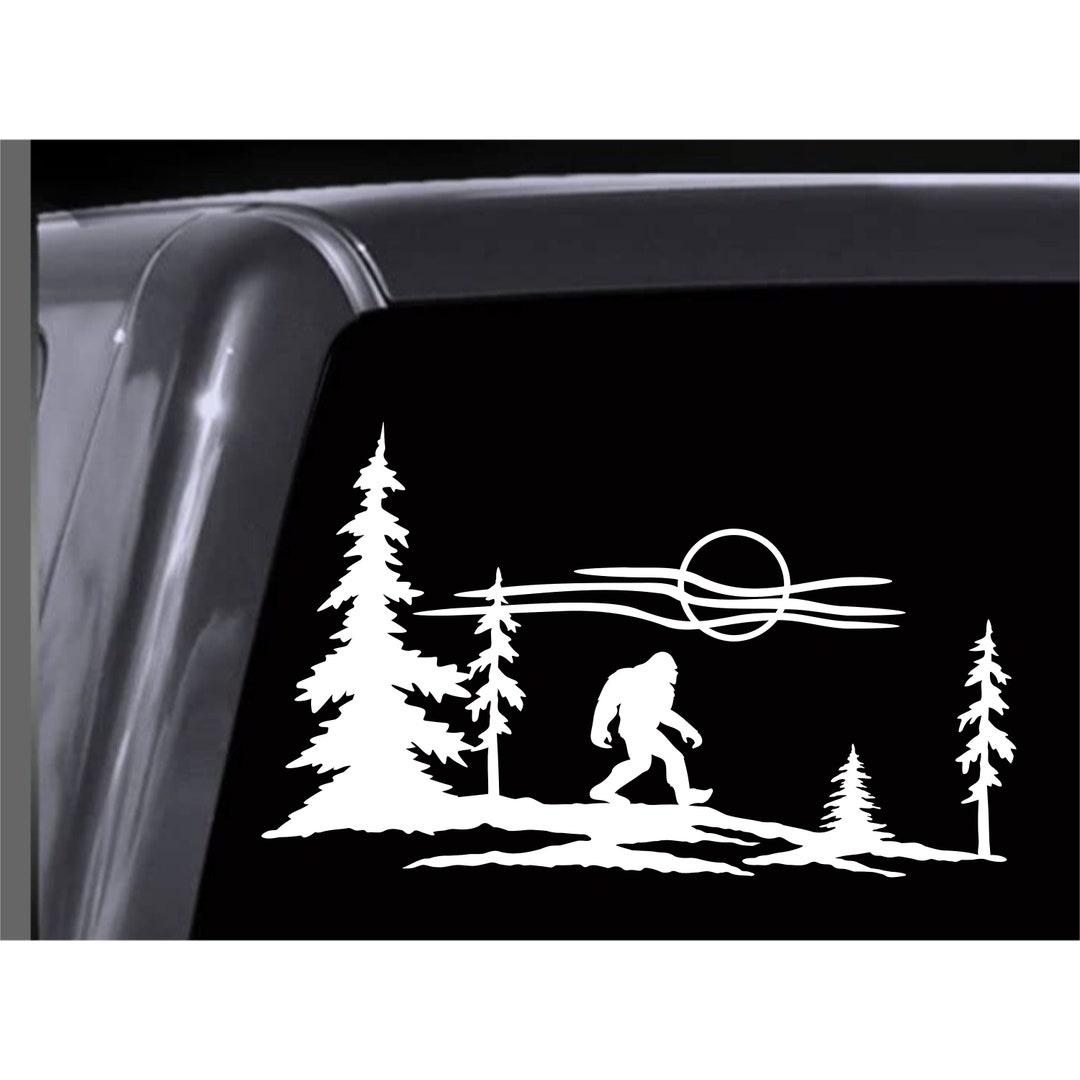 BIGFOOT WALKING in FOREST ** Sasquatch Vinyl Decal Car, Truck, Window ...