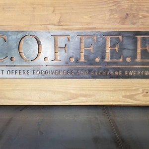 COFFEE * Metal Sign * Christain Wall Decor / Christian Wall Sign ...