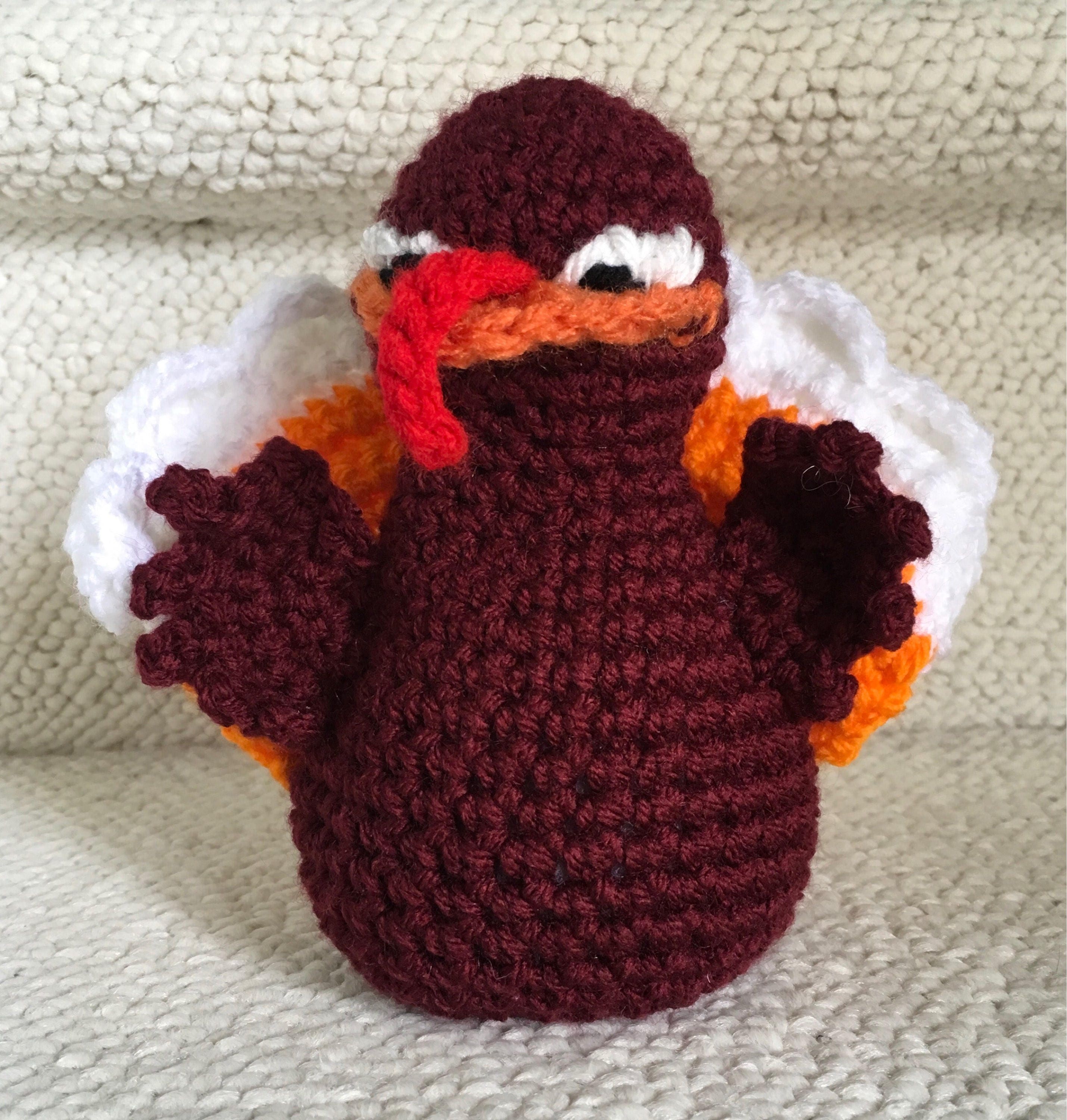 Lil HOKIE Mascot- Handmade Crocheted Virginia Tech Mascot Plushie - Etsy