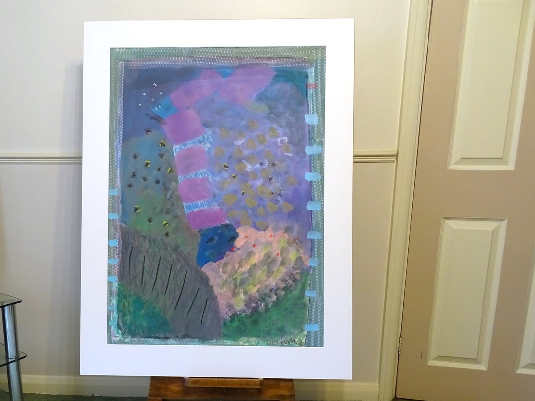 Jim Wills Poppy Track Original Signed Art Gouache Mixed Media Painting ...