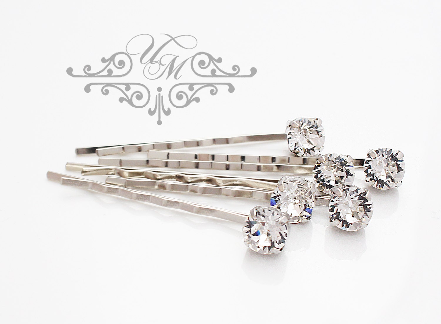 Set Of 6 Swarovski Crystal Hair Pins Wedding Hair Pins Wedding Etsy