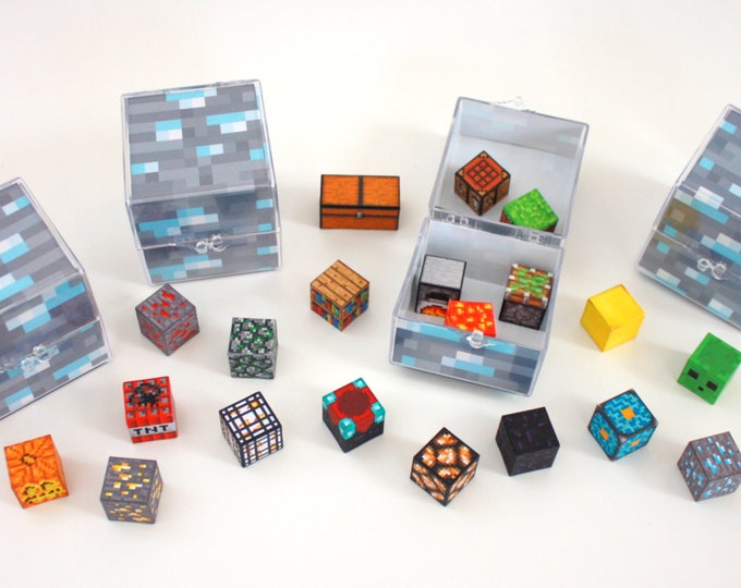 Custom Minecraft Inspired Party Favor Boxes x4 Each - Etsy
