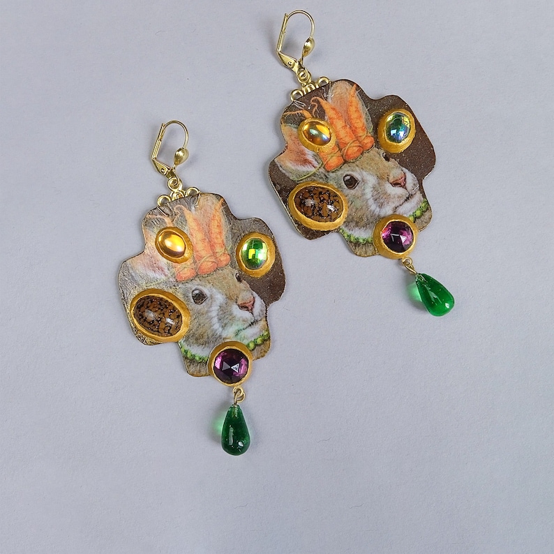 Earrings in Baroque, Rococo Style whimsical Farm - Etsy