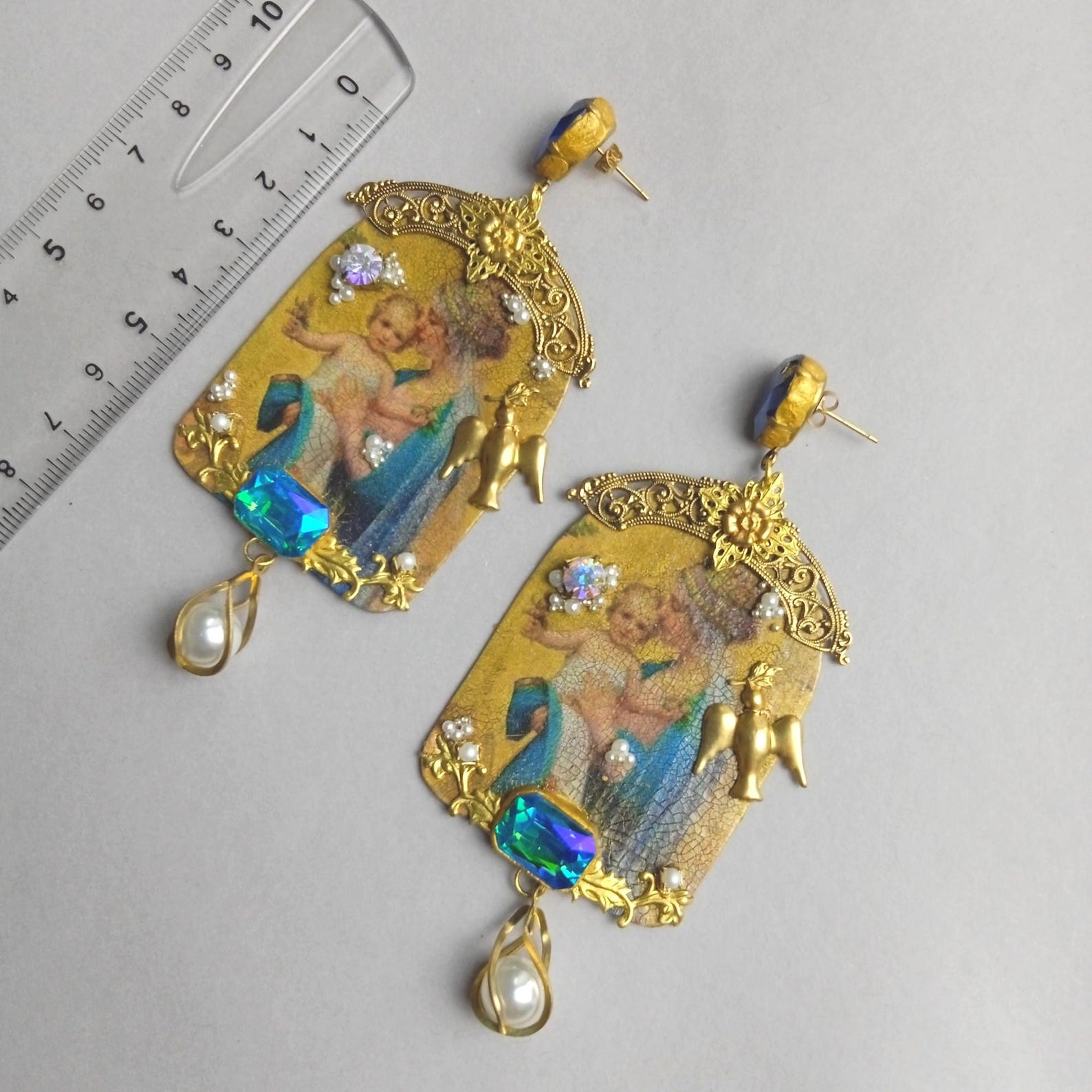 Amaizing Earrings in Religious Baroque Style, Orthodoxe Icon Style - Etsy