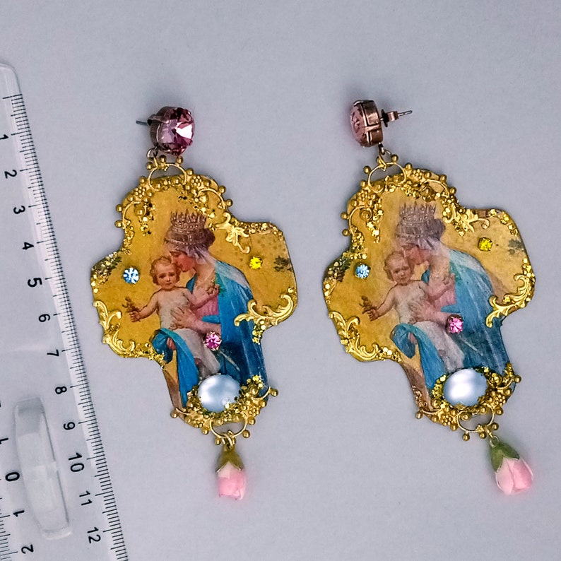 On Request ONLY - Earrings in Religeous Baroque Style, Orthodoxe Icon ...