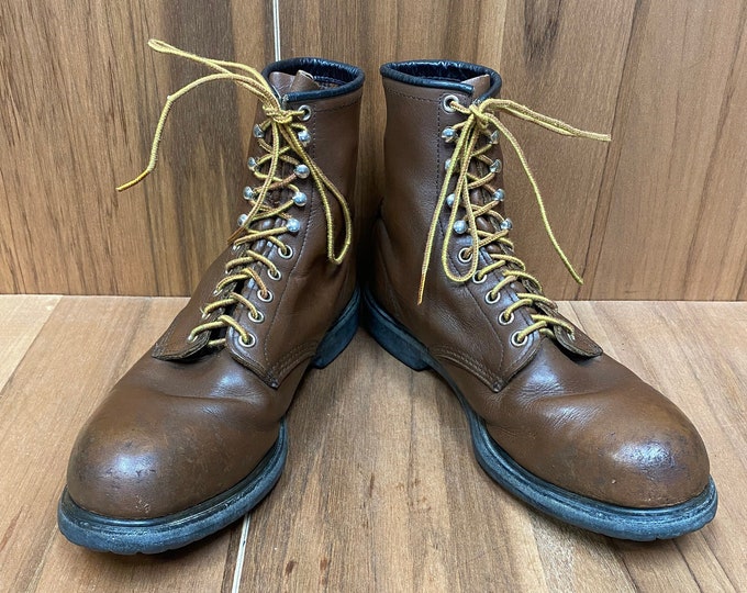 Vtg 90's Red Wing Steel Toe Work Boots Electrical Hazard Supersole Size ...