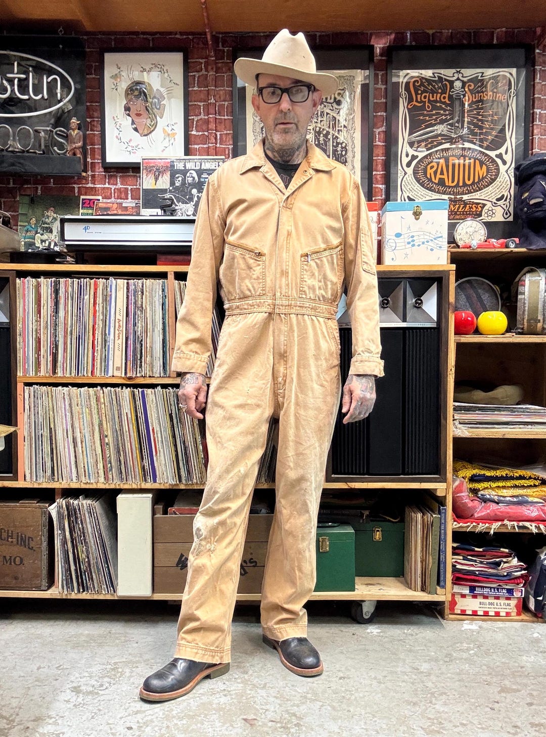 Vtg Walls Brown Duck Canvas Work Coveralls Carpenter Worker Farmer Size ...