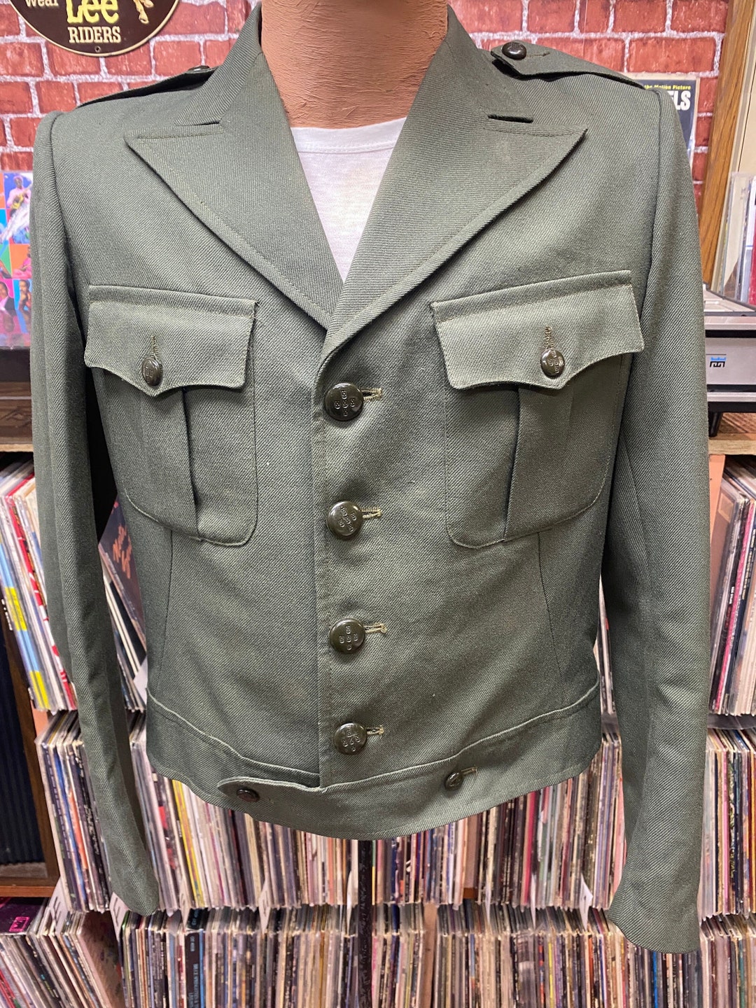 50's Work Gas Station Garage Milkman Uniform Green Wool Jacket Size Medium. - Etsy