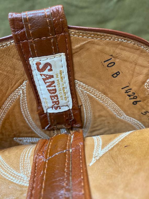 Sanders cowboy western ranch stitching leather boots … - Gem